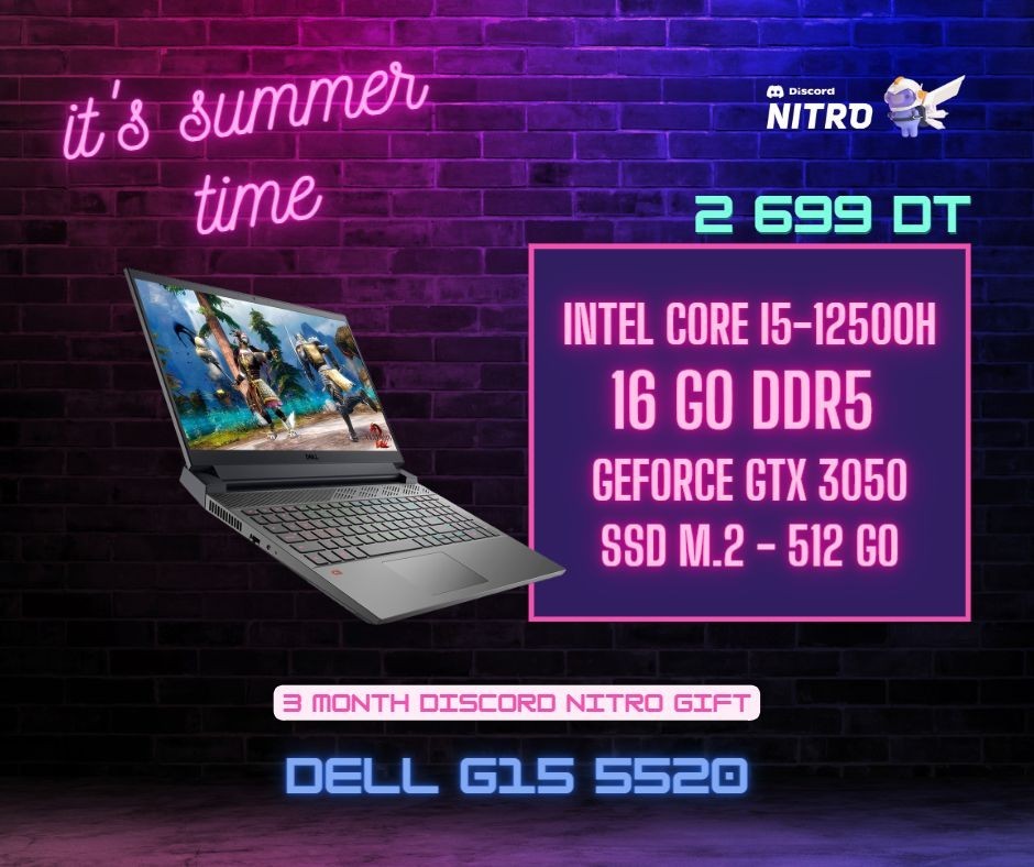 3 month Gift Discord Nitro Free - PC Portable Gamer - Dell G15 5520 ...