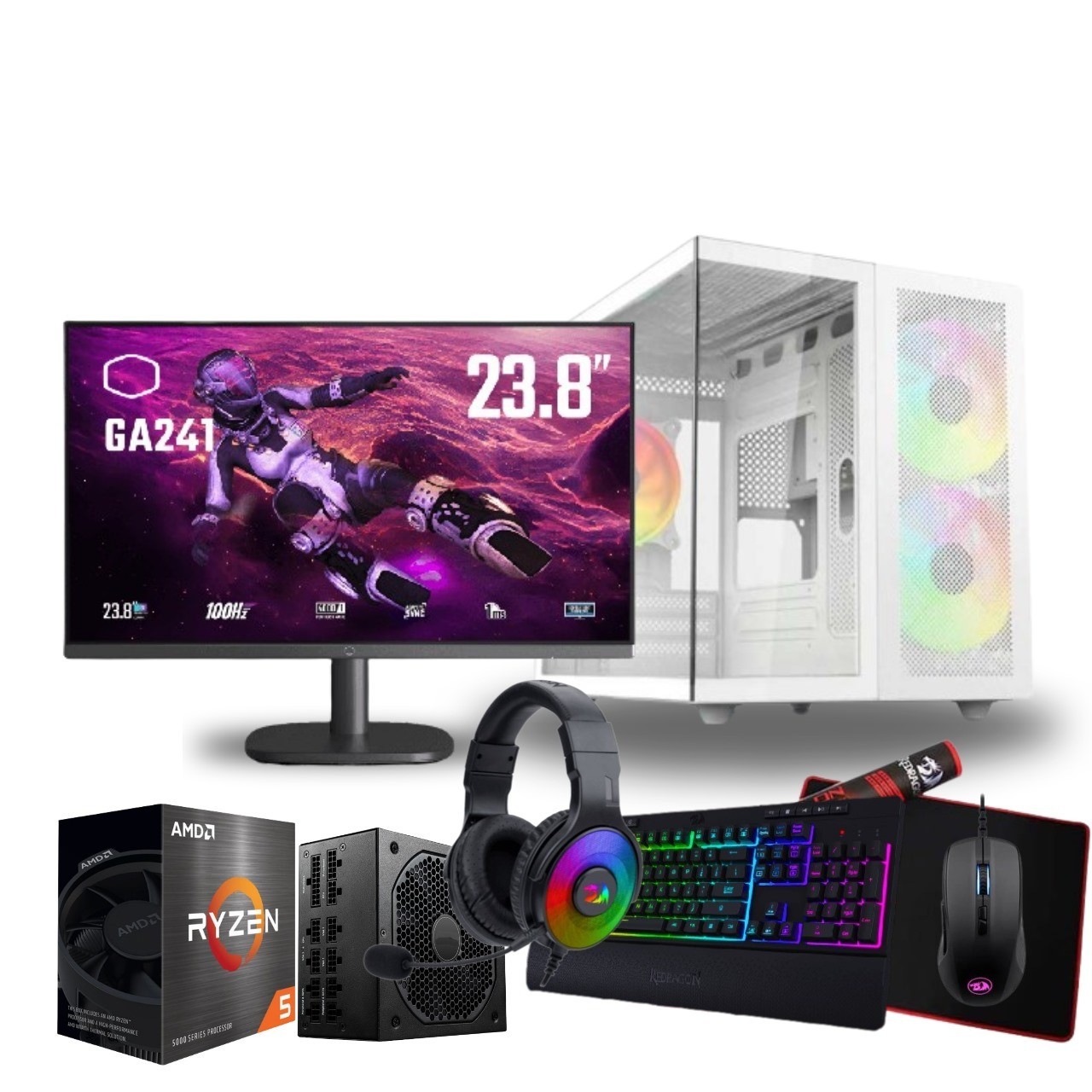 PC Gamer QUBO PACK - Ryzen 5 5600G - Radeon Vega 7 Graphics - 16Gb - 512 Gb - WHITE | Tunisie