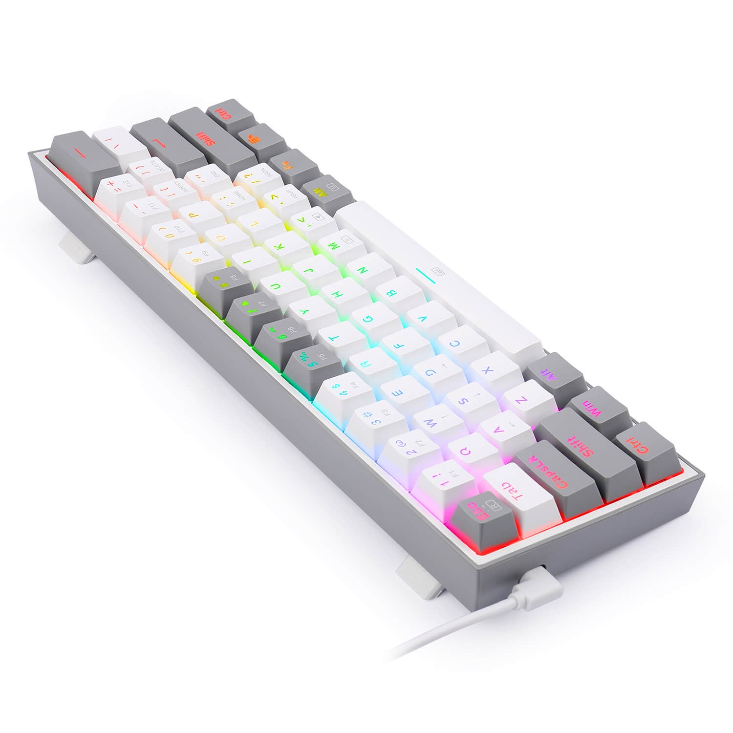 Clavier Gamer - Mécanique REDRAGON K617 FIZZ 60% RGB WHITE & GREY ...