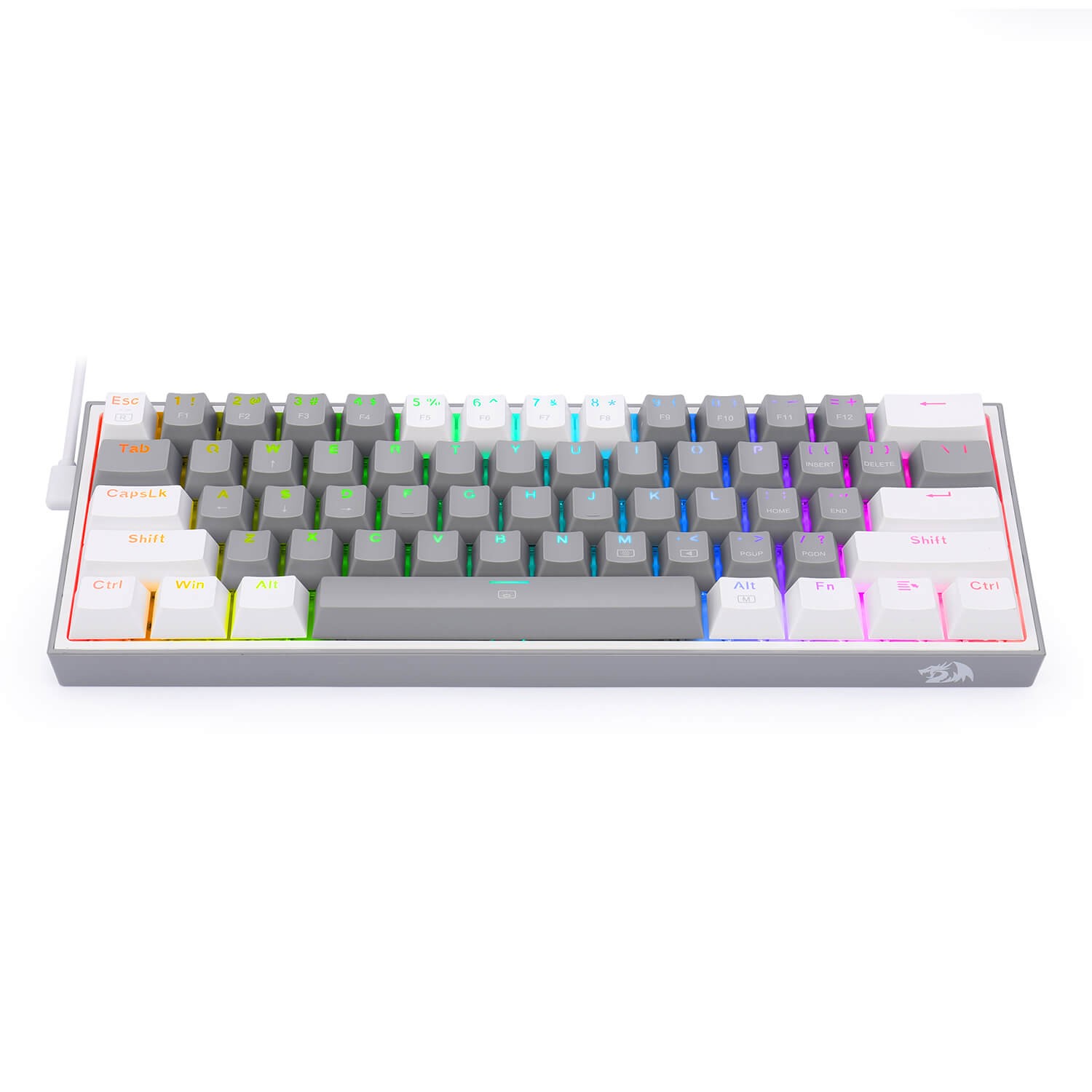 Clavier Gamer - Mécanique REDRAGON K617 FIZZ 60% RGB GREY & WHITE AZERTY | Tunisie