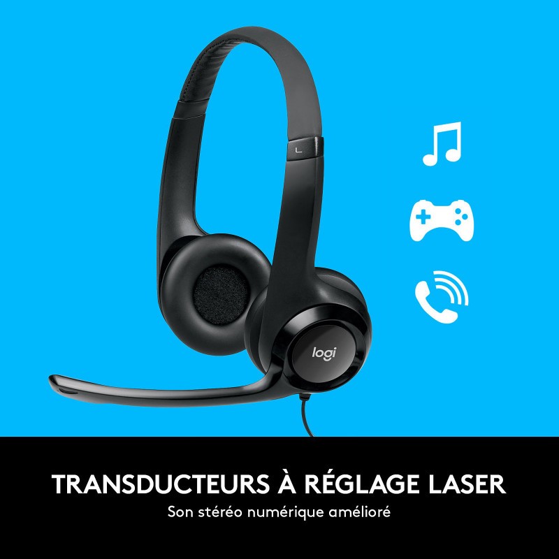 MICRO CASQUE FILAIRE USB Logitech H390 - NOIR | Tunisie